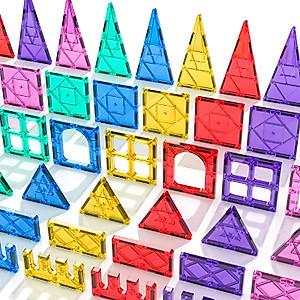 Magnetic Tiles STEM Building Toys for 3+ Year Old Boys Girls 102PCS Magnet Blocks Kindergarten Classroom Must Haves Sensory Toys Preschool Learning Educational Toys Kid Age 3-5, 4-6, 6-8 Gifts