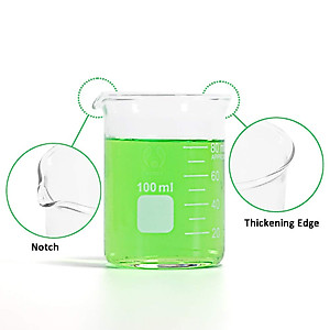 7 Pcs PTFE Magnetic Stirrer Mixer Stir Bar Spinbar Stirring Graduated Glass Measuring Low Form Beaker Set 50ml 100ml 250ml 400ml 600 ml