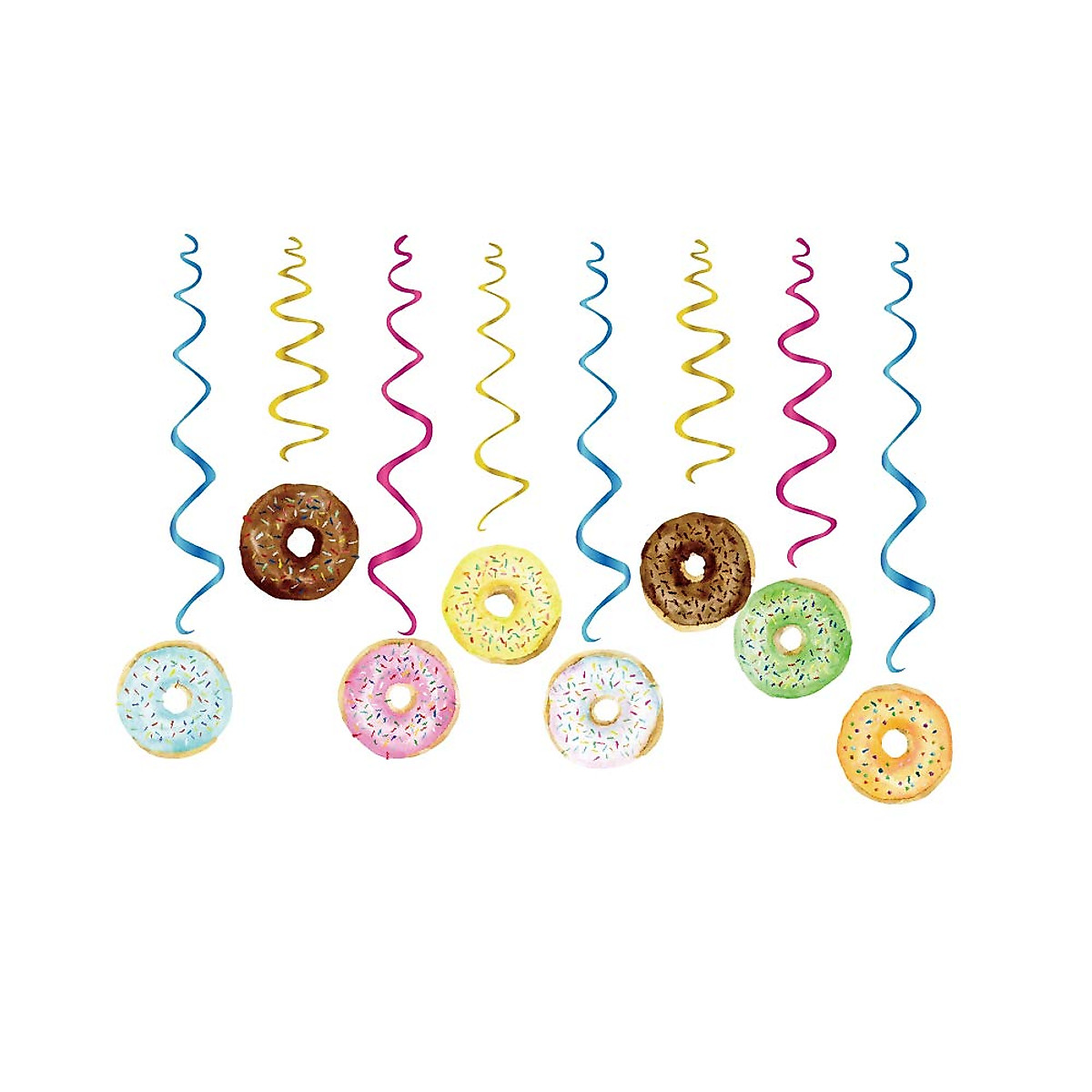 CC HOME 30Pack Donut Cake Hanging Swirls Doughnut Dessert Ceiling Streamer Birthday Party Decorations Donut Themed Party Favors for Holiday Baby Shower Home Decoration Party Supplies
