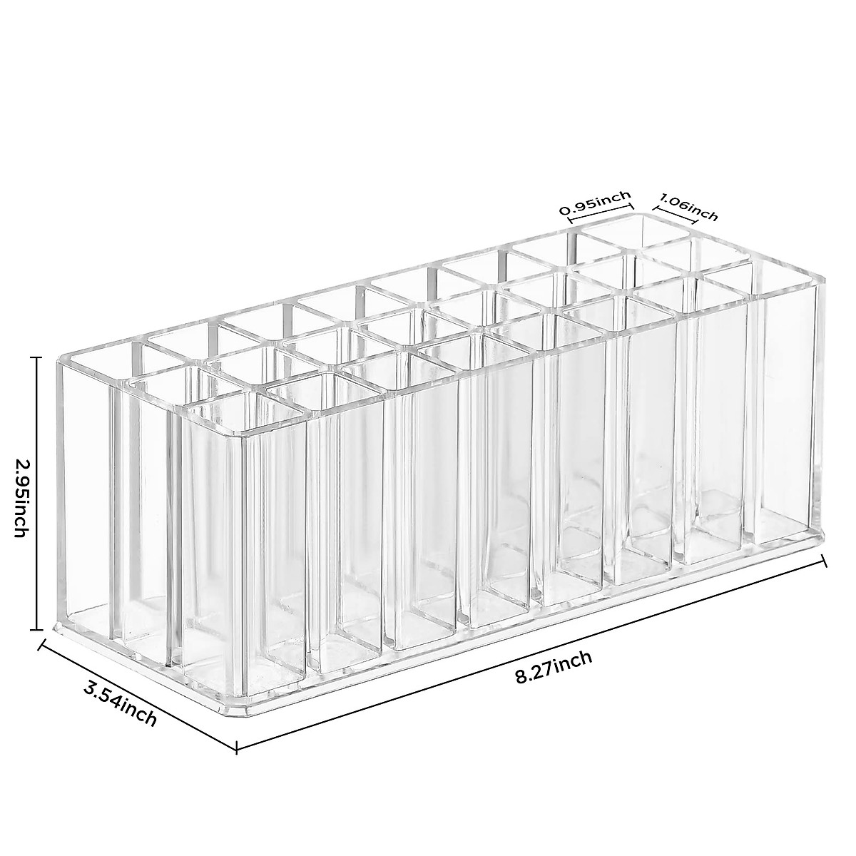 HBlife Lip Gloss Holder Organizer, 24 Spaces Clear Acrylic Makeup Lipgloss Display Case