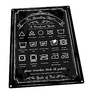 Laundry Guide Metal Sign, Home Decor, Modern Decor, Laundry Room Decoration