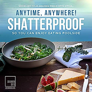 Solomon Says Large Salad Bowl with Lid - 12 Inch Bamboo Fiber Salad Serving Bowl and Acacia Wooden Cutting Board Cover - Bamboo Mixing Bowls for Fruits, Salads, Vegetables and Pasta (Cool Gray)