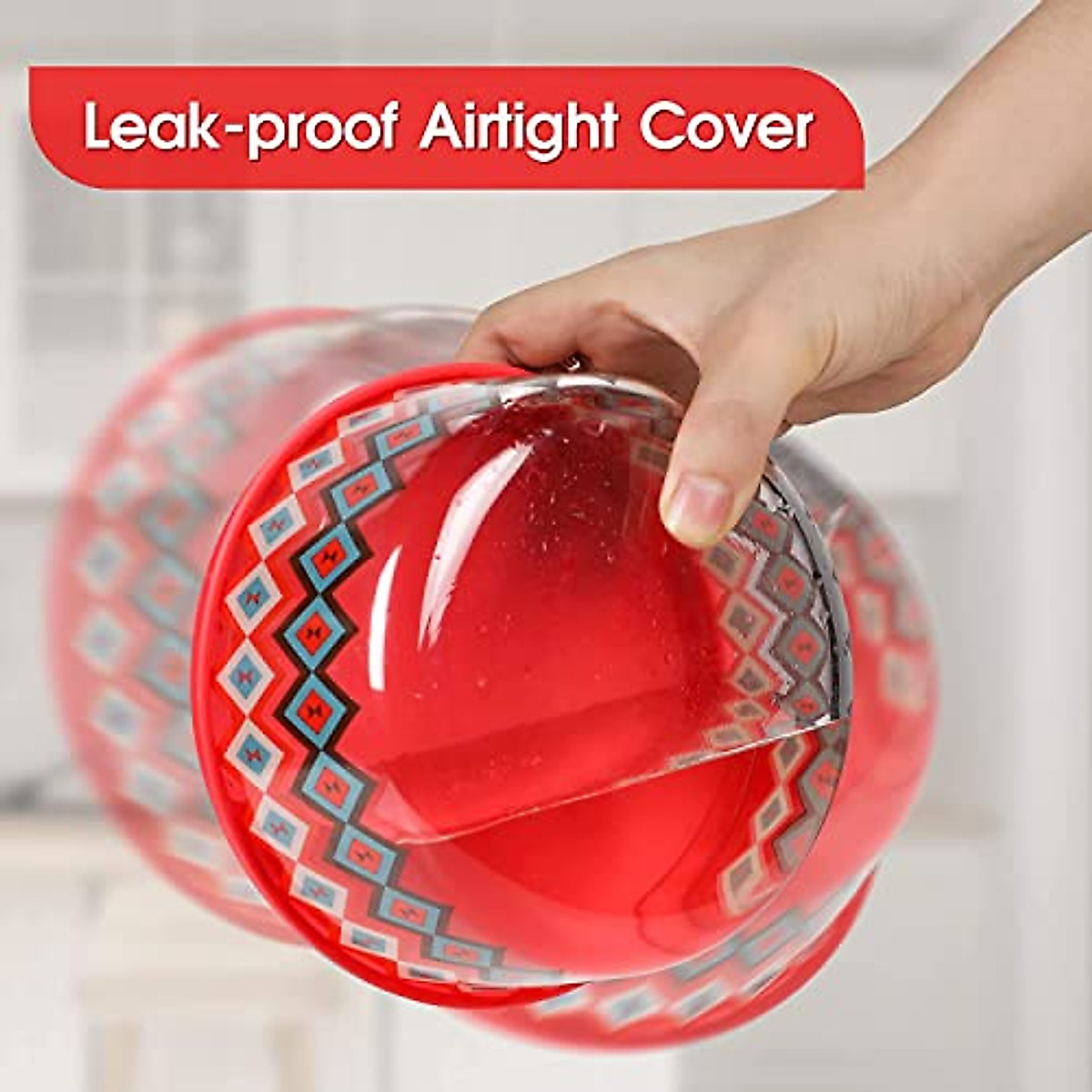 Almcmy Glass Food Storage Containers, 4 Piece Airtight Meal Prep Containers with Lids, BPA Free & Leak Proof Glass Lunch Containers, Microwave, Oven, Freezer, Dishwasher Safe