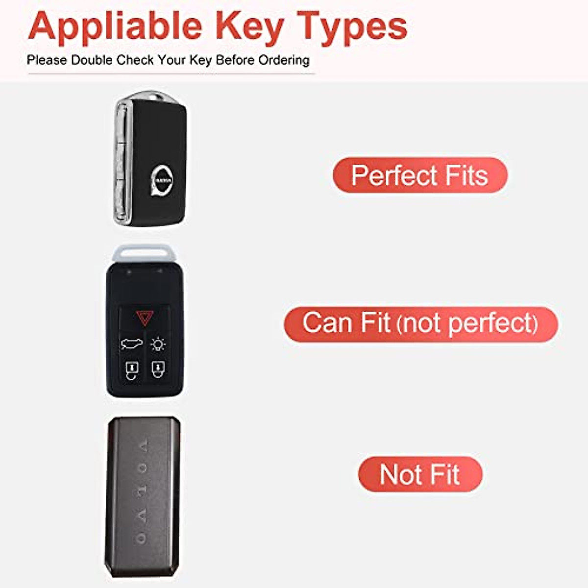 SHANGHONG Compatible with Volvo Key Fob Cover with Keychain Leather Crystal 360 Degree Protection Key Shell Case for Volvo XC90, XC60, XC40, S60, S90, V60, V90, Polestar 1, Polestar 2 (Pink)