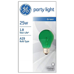 GE Lighting 25-Watt GREEN Party Light A19 Bulb Type (3-Pack)