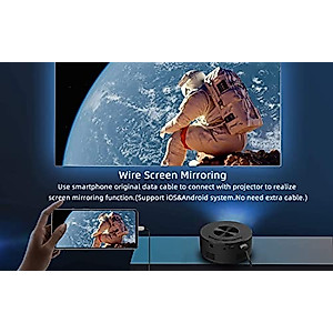 Portable Home Mini USB Projector for Phone with Remote Controller Built-in Speaker,Audio Port,Android iOS Phone Tablet USB Flash Driver Compatible