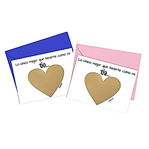 Spanish Will You Be My Godmother and Godfather Proposal Scratch Off Card Set, Madrina Padrino Asking Proposal Cards, Set of 2 (Spanish Tia/Tio Set)