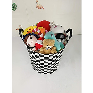 MAIZMZ Toys Storage Bins Kids Hamper Laundry Basket Large Canvas Collapsible Gift Organizer Box for Home Dorm Office Closet Shelf(race car)