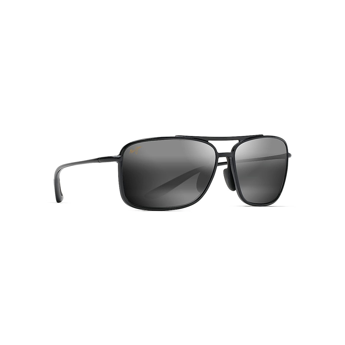 Maui Jim Men's and Women's Kaupo Gap Polarized Aviator Sunglasses, Black Gloss/Neutral Grey, Medium