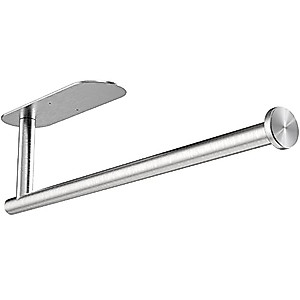 Paper Towel Holder Under Cabinet - Self Adhesive Paper Towel Roll Holder Wall Mount, Gewtur Stainless Steel Paper Towel Holder for Kitchen Bathroom