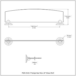Allied Brass PQN-33/24 Prestige Que Collection 24 Inch Glass Shelf, Satin Chrome