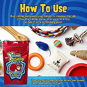 Xtreme Catnip Leaf, 1 oz. – 100% Natural Organically Grown, Super Concentrated Catnip Leaves – Non-Addictive, Fun Cat Treat – Use on Toys, Scratching Posts, Food and More