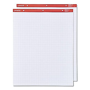 Universal 35602 Recycled Easel Pads, Quadrille Rule, 27 x 34, White, 50 Sheet (Case of 2 Pads)