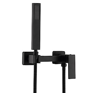 ifgswopq Black Bidet Sprayer for Toilet, Handheld Brass Cloth Diaper Sprayer Kit, Wall Mounted Hot and Cold Bidet Faucet, Bathroom Toilet Bidet Attachment Set for Personal Hygiene