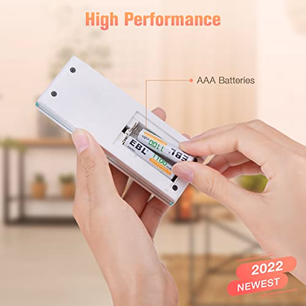 EBL AAA Rechargeable Batteries, 8 Pack Precharged AAA Batteries 1.2V 1100mAh with AA AAA Battery Charger