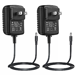Security-01 9V 1A Power Supply Adapter, DC Jack Center Positive, Plug 5.5mm x 2.1mm,for Arduino UNO, Nixie Tube Clock, Schwinn Elliptical Machine and More,6.8FT Cord, UL Listed (Pack of 2)