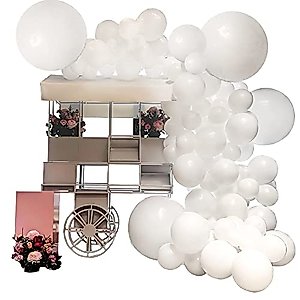 White Balloons Different Sizes, 106 Pieces White Balloon 18''+12''+10''+5'' Latex Balloon for Baby Shower, Wedding, Birthday Party Balloons