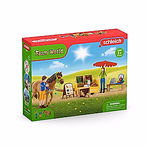 SCHLEICH Farm World, 21-Piece Playset, Farm Toys for Girls and Boys Ages 3-8, Sunny Day Mobile Farm Stand