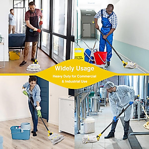 KeFanta Metal Mop Handle Commercial Heavy Duty,58" Industrial Mop Stick with Jaw Clamp,Wet Gripper Mop Head Replacement Holder for Floor Cleaning