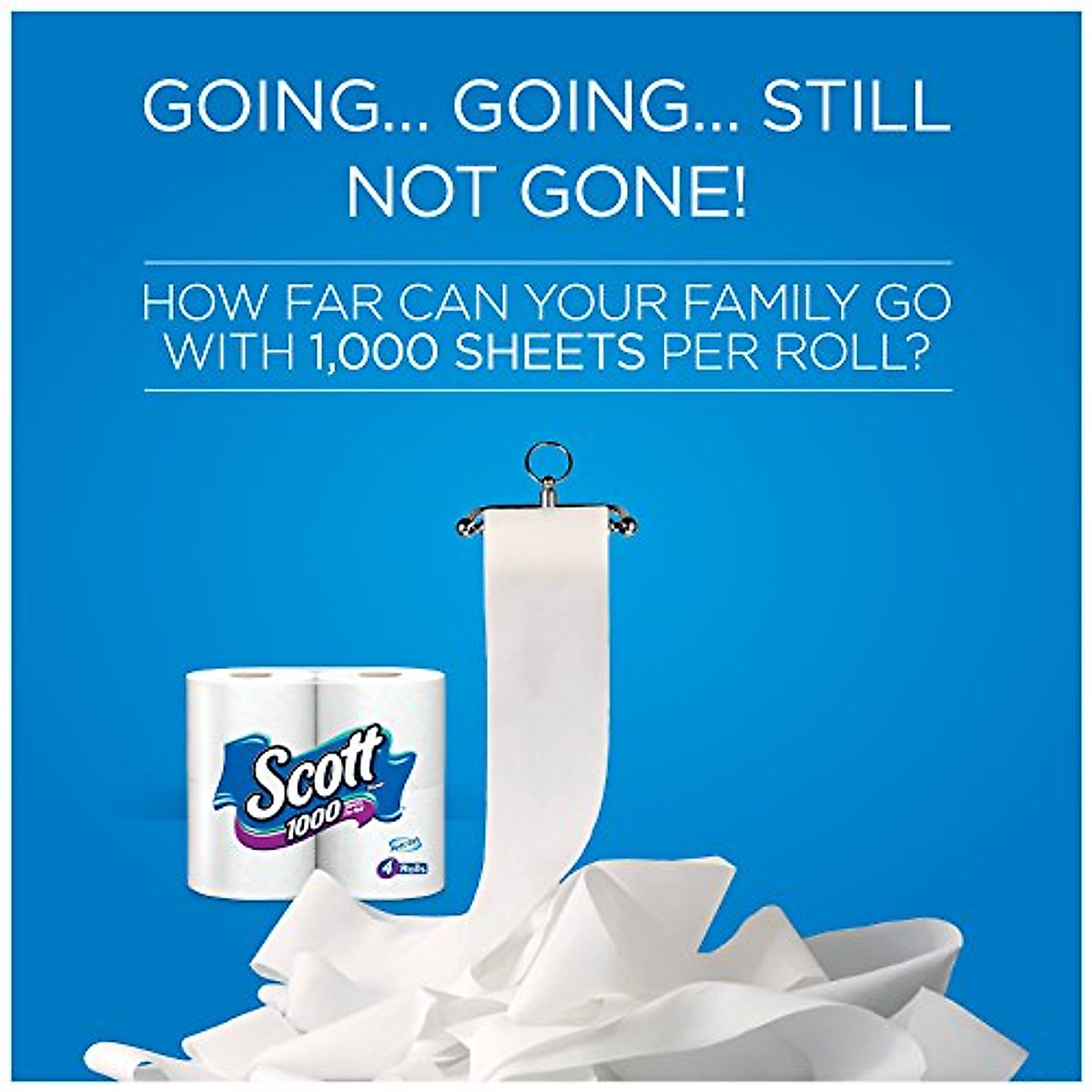 Scott 1000 Sheets Per Roll Toilet Paper, Bath Tissue, 20 Rolls