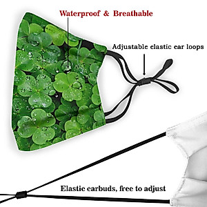 Shamrock Face Mask St. Patrick's Day Masks Washable Cloth Mask Reusable Breathable Cloth Irish National Day Fashionable Green Masks for Adults 3 PCS