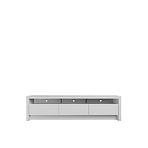 Manhattan Comfort Sylvan TV Stand with 3-Drawers with Open Shelving, 70.86 Inch, White Matte