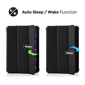 ProCase Smart Case for iPad Mini 7 A17 Pro 2024/iPad Mini 6 2021 8.3 Inch iPad Mini 7th/6th Gen Case, Hard Back Cover for iPad Mini 8.3" 7th Gen A2995/A2996/A2993/6th Gen A2567 A2568 A2569 -Black