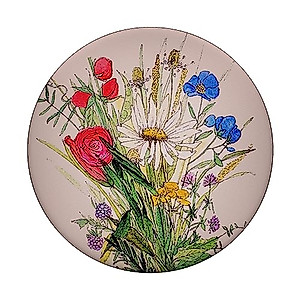 Cute Wildflowers Watercolor Pattern Design Floral on Beige PopSockets Swappable PopGrip