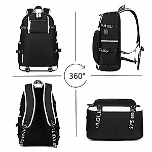 QHRIDS Fashion Laptop Backpack 15.6 Inch with USB Charging Port Travel Outdoor Casual Daypacks Sports Bag College Large Backpacks for Women Men
