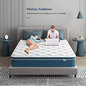 Koorlian Twin Mattress - 10 Inch Hybrid Innerspring Mattress in a Box, Cool Comfort Mattress with Breathable Memory Foam and Pocket Spring,Mattress-Twin Size,180 Night Trial