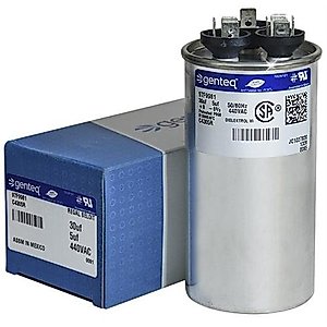 GE Genteq Capacitor round 30/5 uf MFD 440 volt 97F9981 (replaces old GE# Z97F9981), 30 + 5 MFD at 440 volts