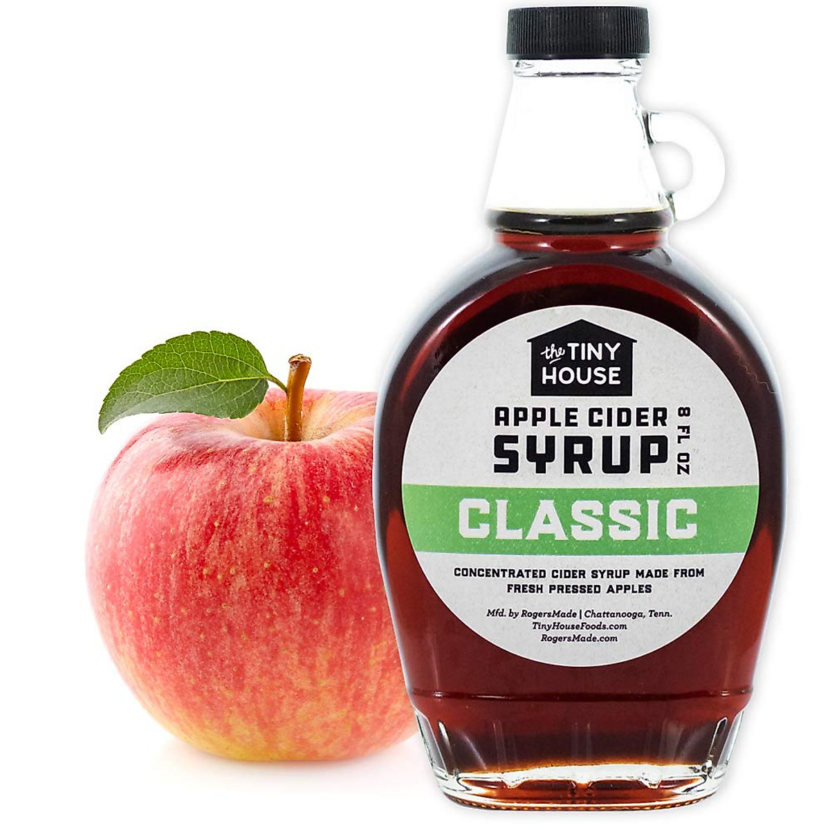 The Tiny House Classic Apple Cider Syrup | Handmade Concentrated Cider Syrup from Fresh Pressed Apples | A Perfect Breakfast Syrup & Pancake Syrup | Proudly Made in the USA | 8 Ounce Bottle