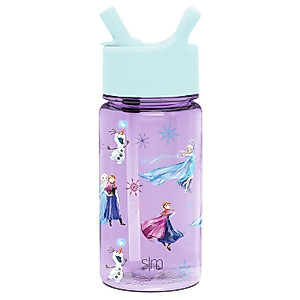 Simple Modern Disney Kids Water Bottle Plastic BPA-Free Tritan Cup with Leak Proof Straw Lid | Reusable and Durable for Toddlers, Boys, Girls | Summit Collection | 16oz, Frozen Sisters