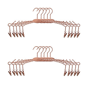 SUNTRADE Metal Underwear Bra Rack, Durable Pants Clothes Hangers with Clips,for Lingerie Shop Display, 10pcs (Rose Gold-A2)