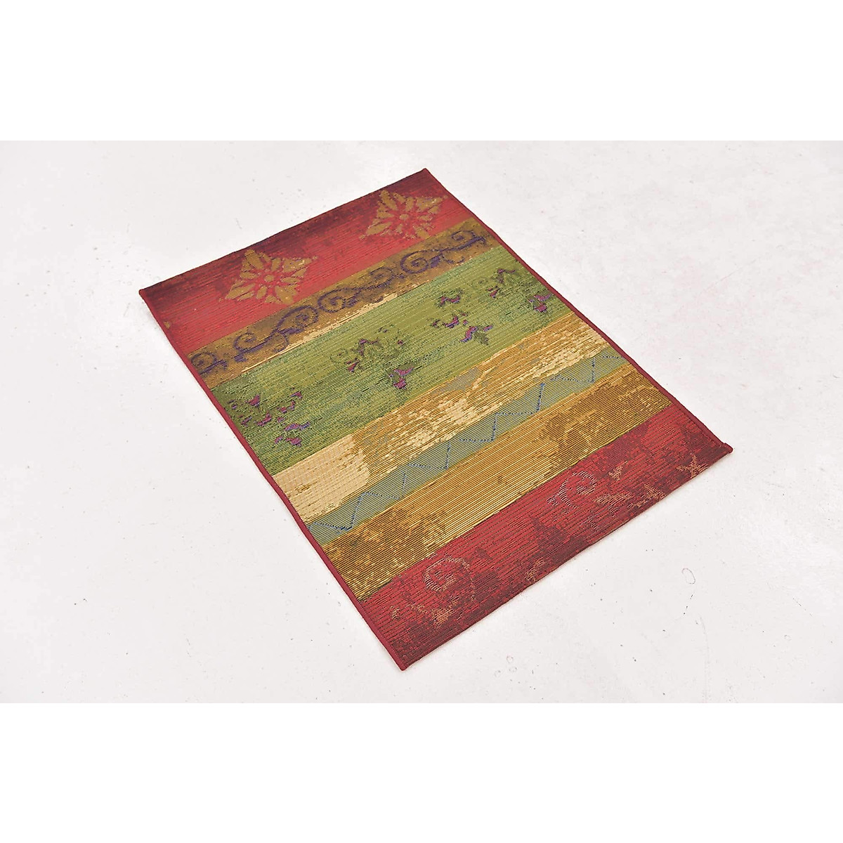 Unique Loom Outdoor Modern Collection Area Rug - Traditional (2' 2" x 3' 1" Rectangle, Multi/ Gold)