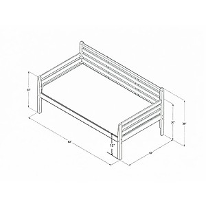 Kodiak Furniture Boho Wood Daybed with Pop Up Trundle in Walnut Brown Finish