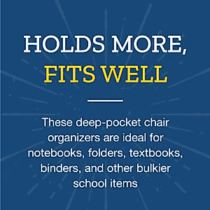 Really Good Stuff Store More Deep-Pocket Chair Pockets –6 Pack – Black