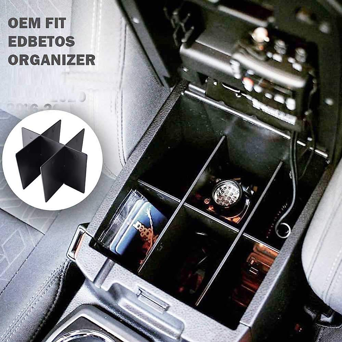 EDBETOS 3rd Gen Tacoma Accessories for Toyota Tacoma 2016 2017 2018 2019 2020 2021 2022 Center Console Organizer Tray and Dividers Inserts Armrest Interlock Secondary Storage ABS Material