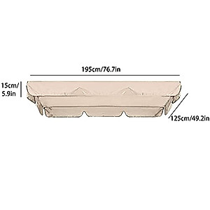 Patio Swing Canopy Fabric Waterproof Top Cover Cloth, 420D Oxford Cloth Replacement Canopy Cover for 2/3-Seater-Swing Chair,Outdoor Sunproof Chair Patio All Weather Protection Porch Swings