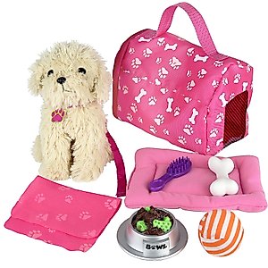 Click N' Play Toy Puppy Set for Kids, Dog Bed - Little Toddler Girl Toy, Toys 3+ Year Old Girls, Three Year Old Girl Gifts,Toy Dogs for Kids - Puppy Toys for Kids