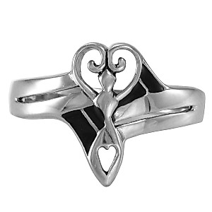 Moonlight Mysteries Sterling Silver Venus Wiccan Goddess Love Heart Ring (sz 4-15) sz 8