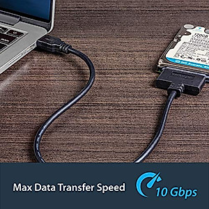 StarTech.com USB 3.1 to 2.5" SATA Hard Drive Adapter - USB 3.1 Gen 2 10Gbps with UASP External HDD/SSD Storage Converter (USB312SAT3CB)