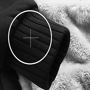 MACHLAB Men's Pullover Winter Workout Fleece Hoodie Jackets Full Zip Wool Warm Thick Coats Black#W11 2XL