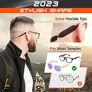 Adjustable Glasses Strap - 3 Pcs Eyeglasses Strap Holders - No Tail Sunglasses Strap for Men Women - Eye Glasses Holders Around Head or Neck, Glasses Lanyard String Straps
