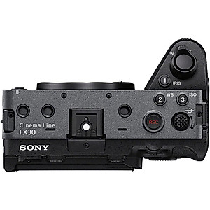 Sony FX30 Digital Cinema Camera with XLR Handle Unit (ILME-FX30) + 64GB SF-G Tough Card + Bag + 2 x NP-FZ100 Compatible Battery + LED Light + External Charger + Corel Photo Software + More (Renewed)