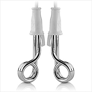 Ovente Electric Stainless Steel Immersion Heater for Tea Coffee & Beverage, 300 Watt Power Portable Submersible Instant Hot Water Warmer, Light Weight Easy Heating & Clean, White Pack of 2 CH3012