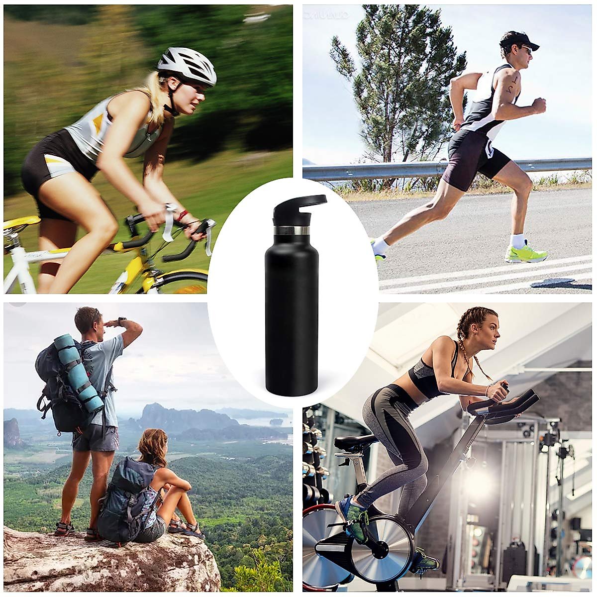 Morla Standard Size Straw Lid Compatible with Hydro Flask Standard Size Bottle and Simple Modern Ascent Bottle,2-Pack(Black).