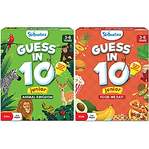 Skillmatics Guess in 10 Junior Animal Kingdom & Food We Eat Bundle, Fun Family Games, Ages 3 to 6