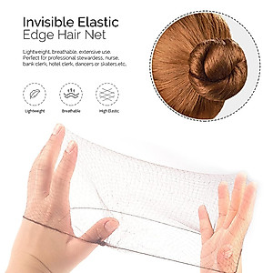 20 Pcs Hair Nets for Women Bun,Invisible Hair Nets Elastic Edge Mesh (Coffee)