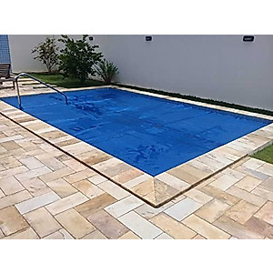 SunHeater Pool Solar Blanket - Heavy Duty Rectangular Pool Solar Cover with Bubbles - Heat Transfer Solar Pool Heater for In-Ground Swimming Pools - Durable 12 Mil Thick Polyethylene - 12' x 24' Feet